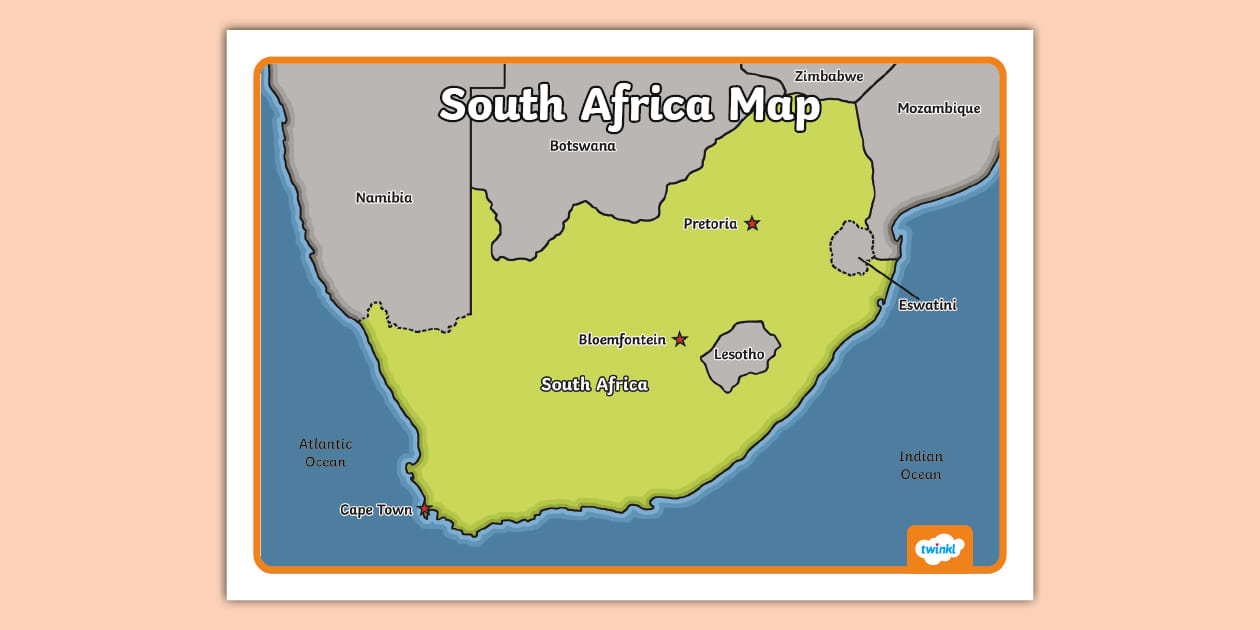 KS1 South Africa Display Map - Twinkl