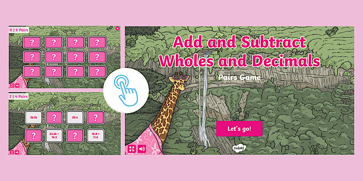👉 Add and Subtract Wholes and Decimals KS2 Maths Pairs Game