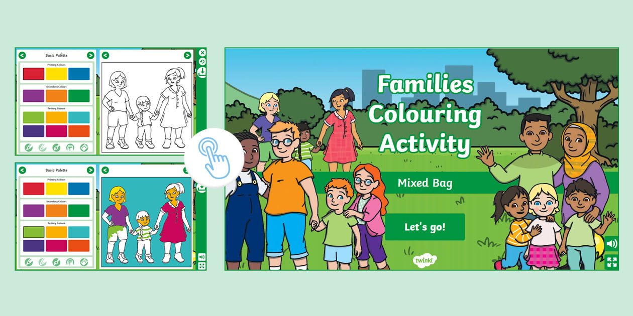 Families Interactive Colouring (teacher made) - Twinkl