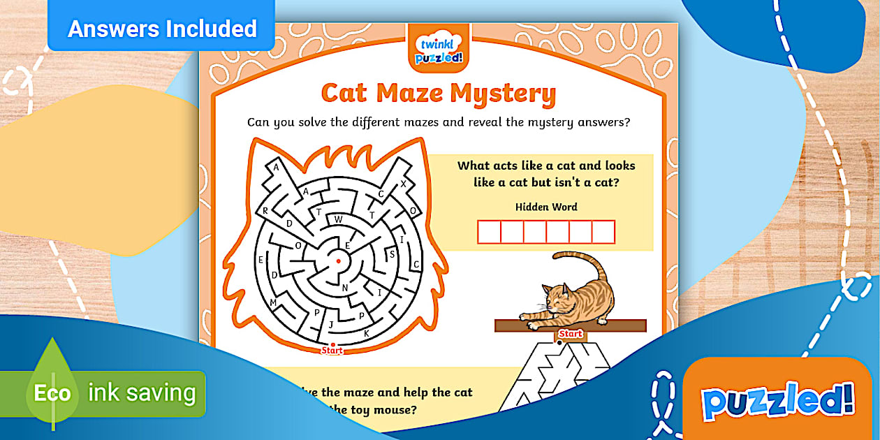 Cat Maze Mystery Pack (Teacher-Made) - Twinkl