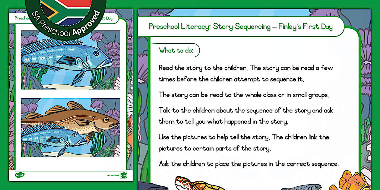 Preschool: Story Sequencing - Finley's First Day