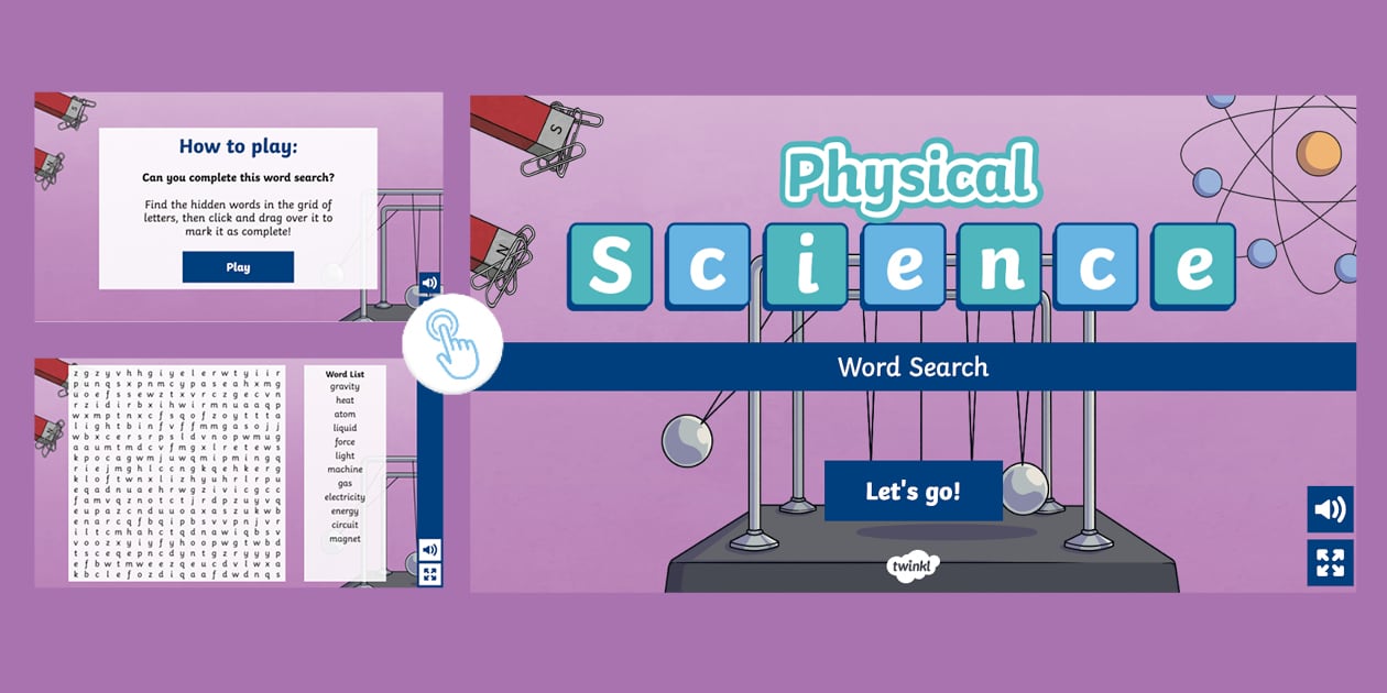 Tier 3 Physical Science Vocabulary Interactive Word Search