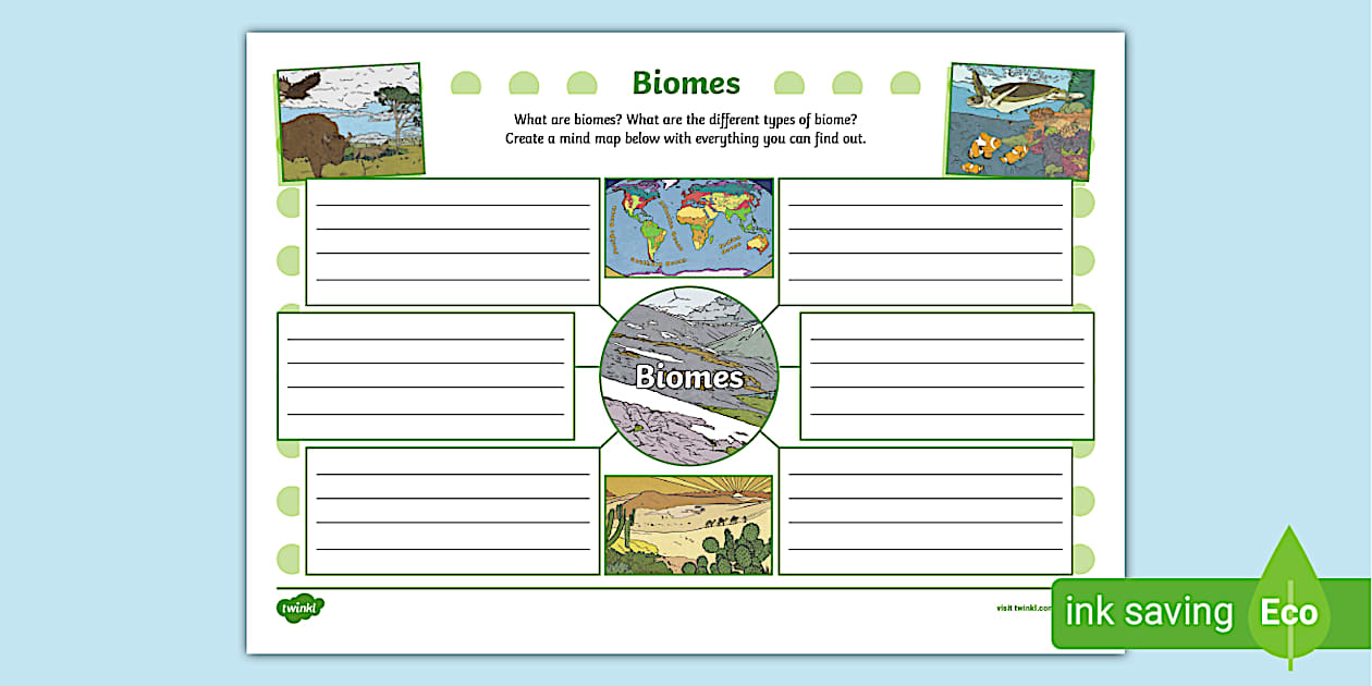 Biomes Mind Map,biomes,biome - Twinkl