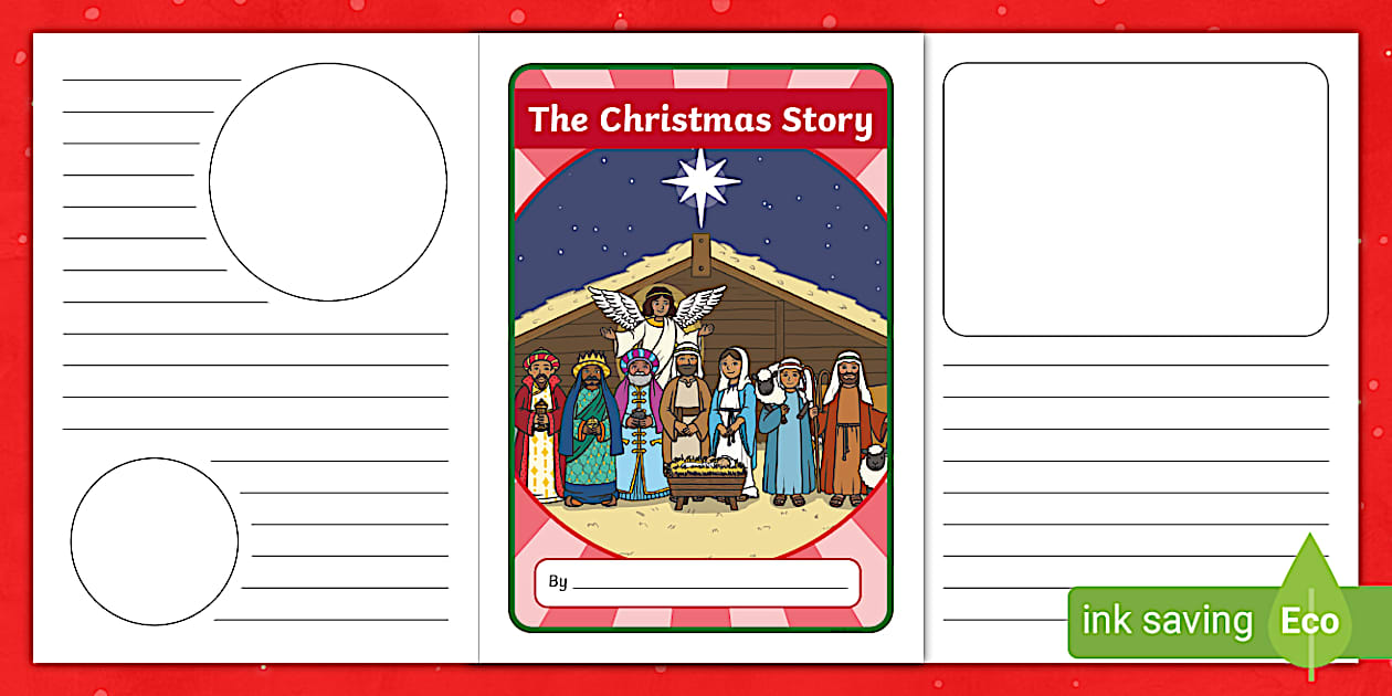 The Christmas Story Book Template (teacher made) - Twinkl
