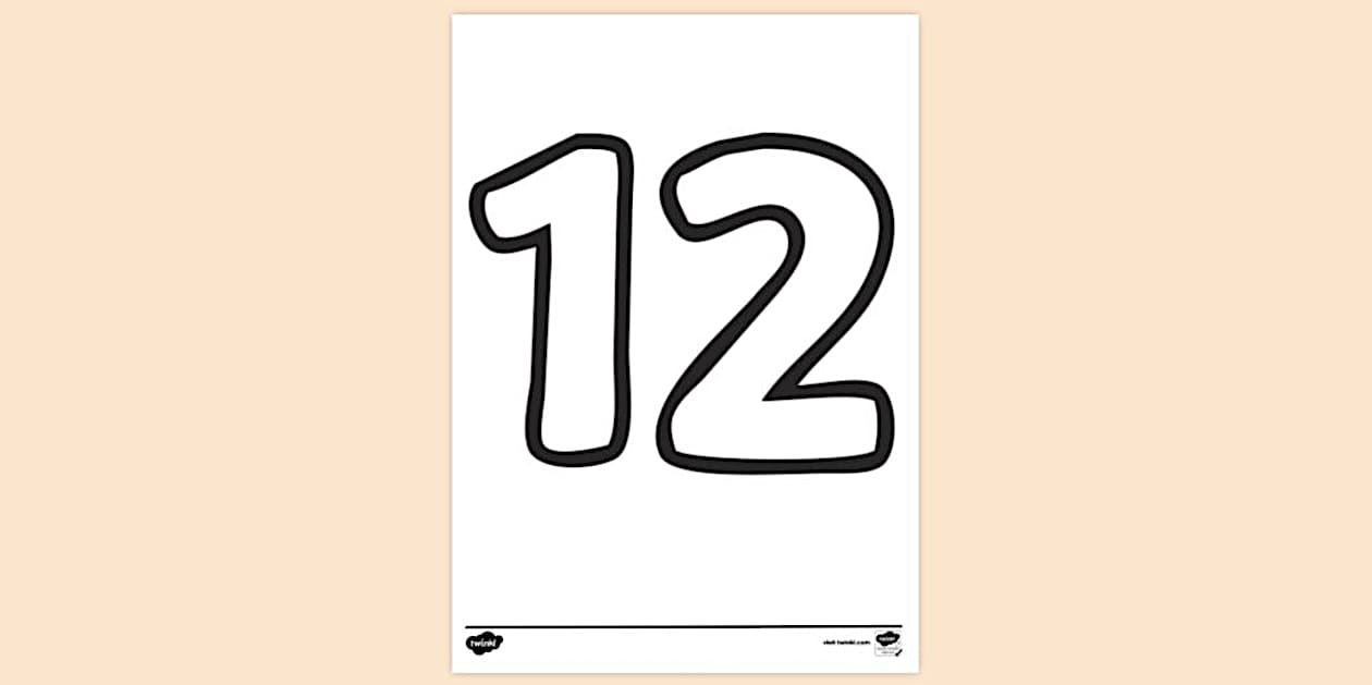 Number 12 Colouring Page | Colouring Sheets (teacher made)