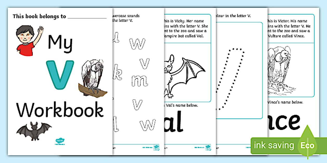 My Workbook V uppercase (teacher made) - Twinkl