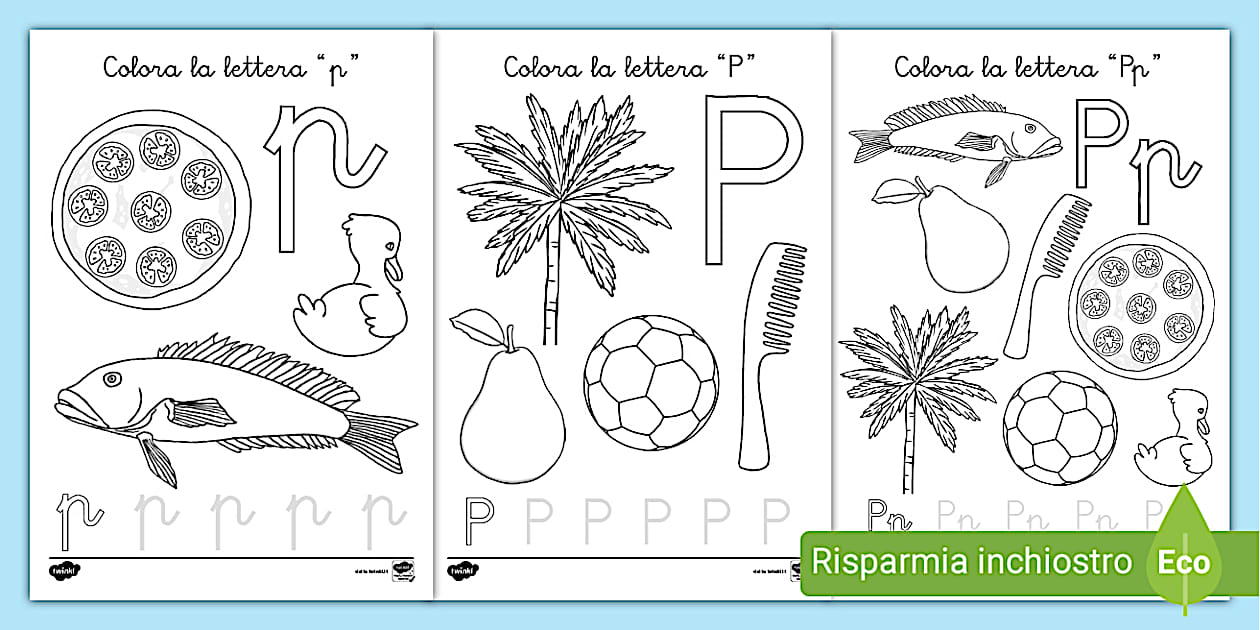 Lettera P | Foglio da colorare