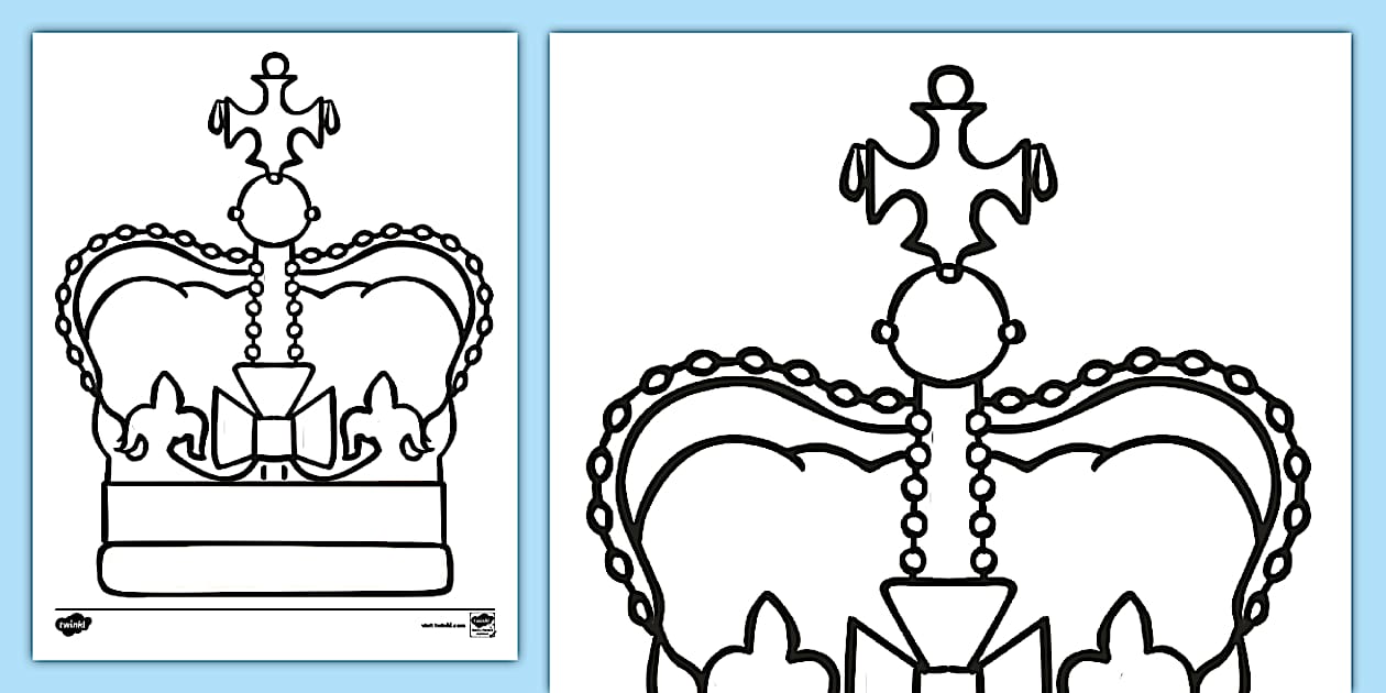 Crown Coloring Page (teacher made) - Twinkl
