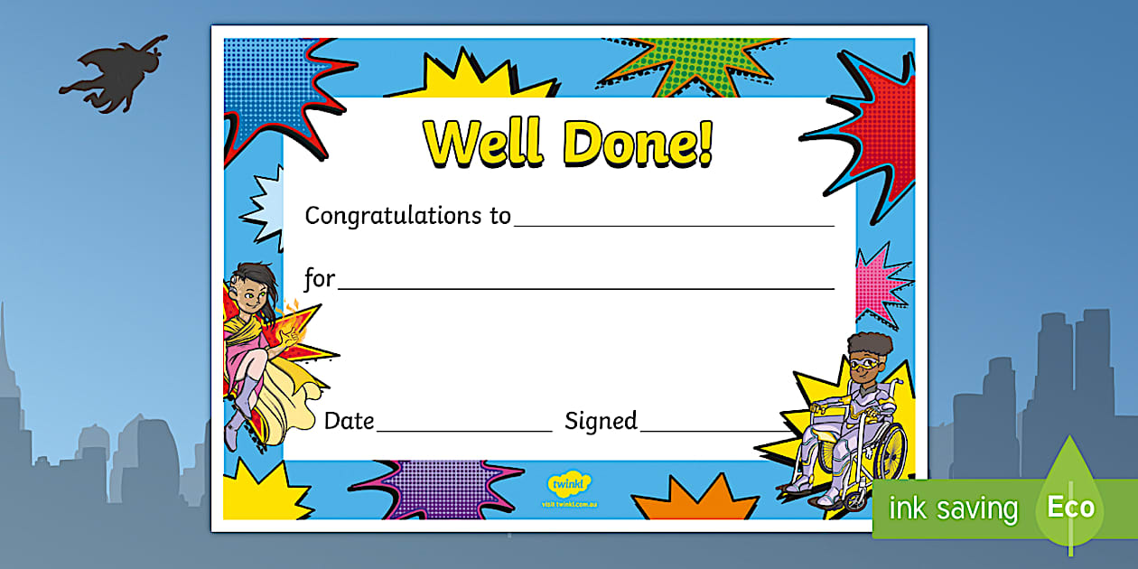 Superhero Certificates - Superhero Award | Twinkl - Twinkl