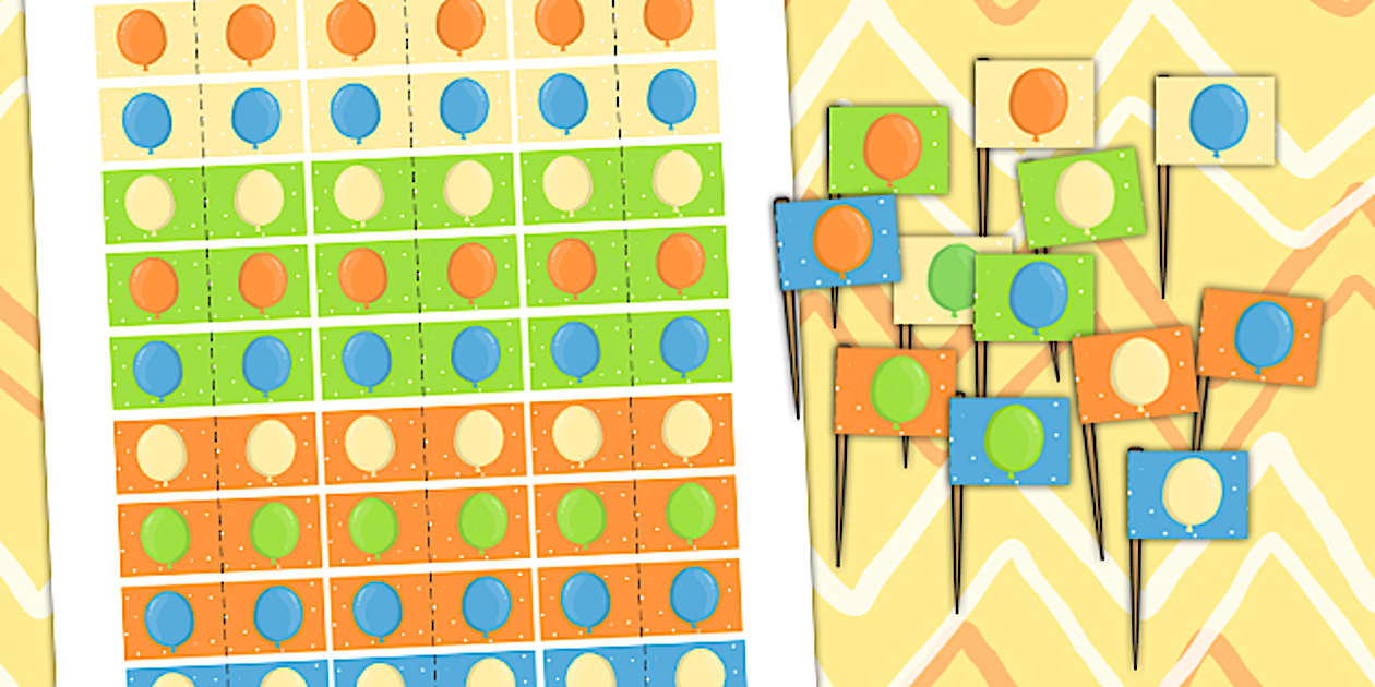 Jungle Themed Birthday Party Toothpick Flags (teacher made)