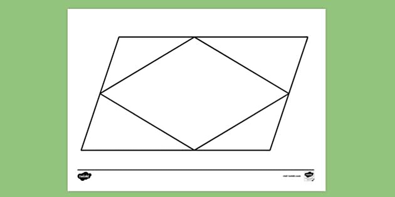 Quadrilateral Puzzle Parallelogram & Rhombus Colouring Sheet