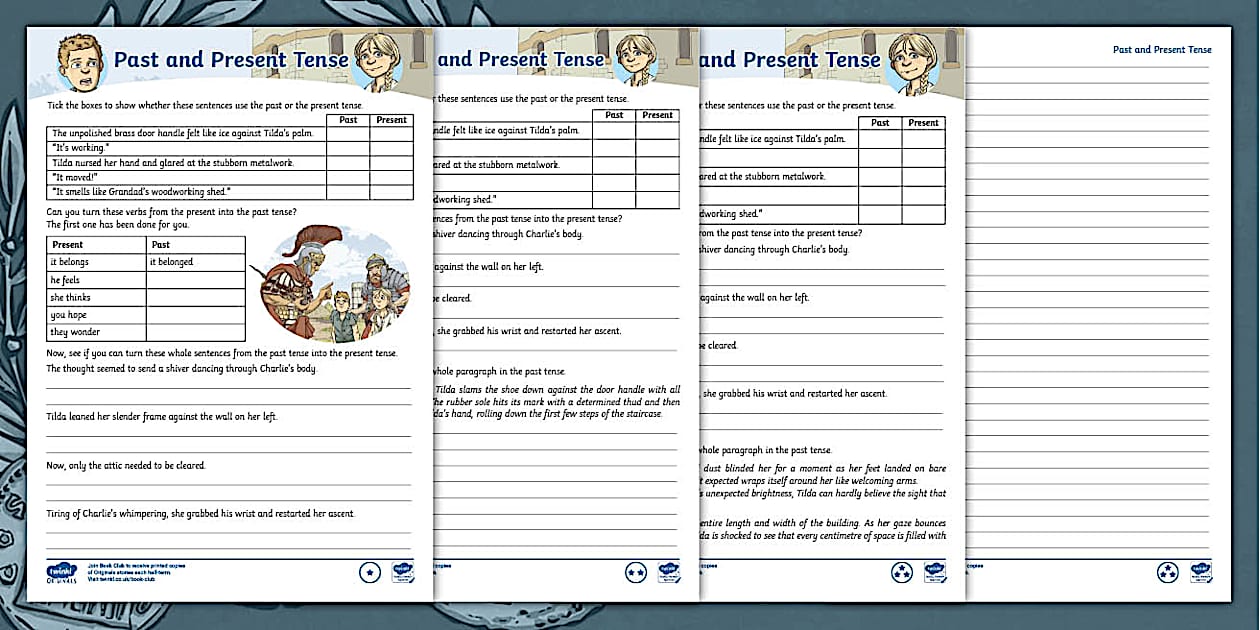Writing in the Past and Present Tense KS2 Worksheets