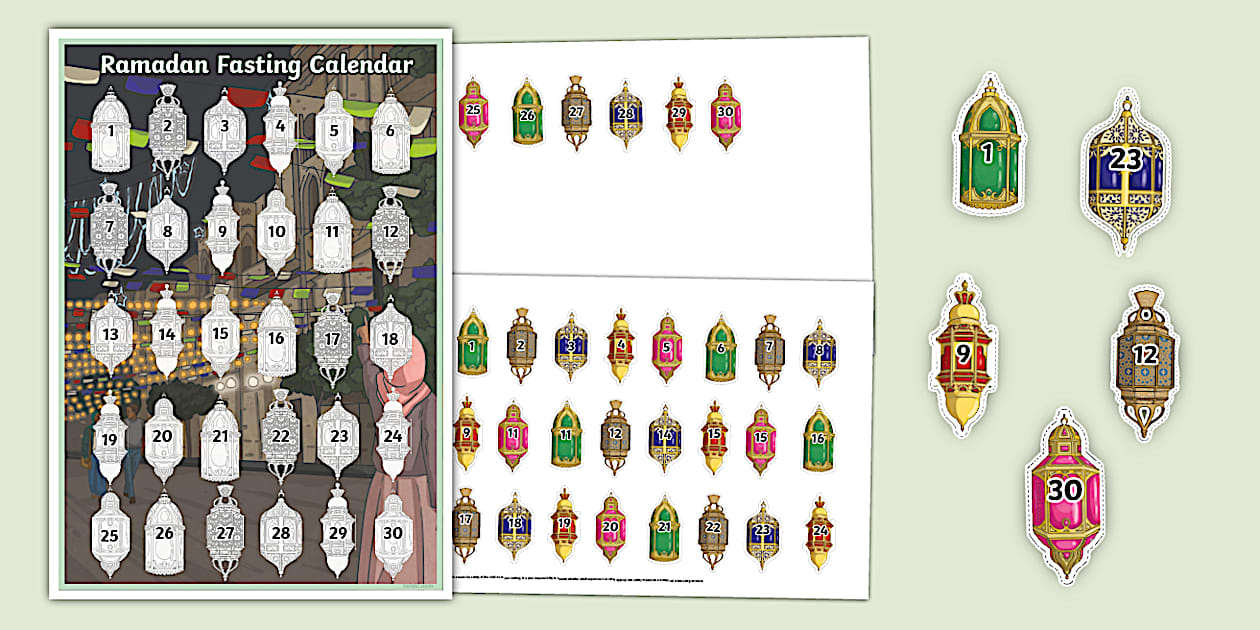 Lantern Ramadan Fasting Calendar - Twinkl