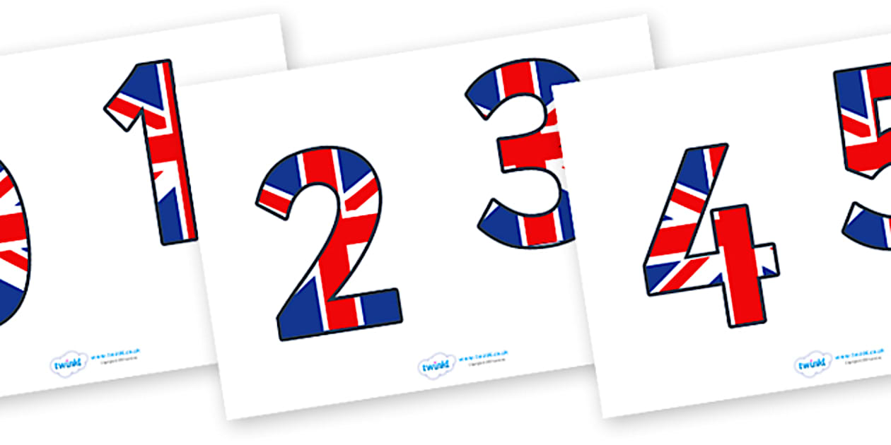 0-9 Display Numbers (British) (teacher made) - Twinkl