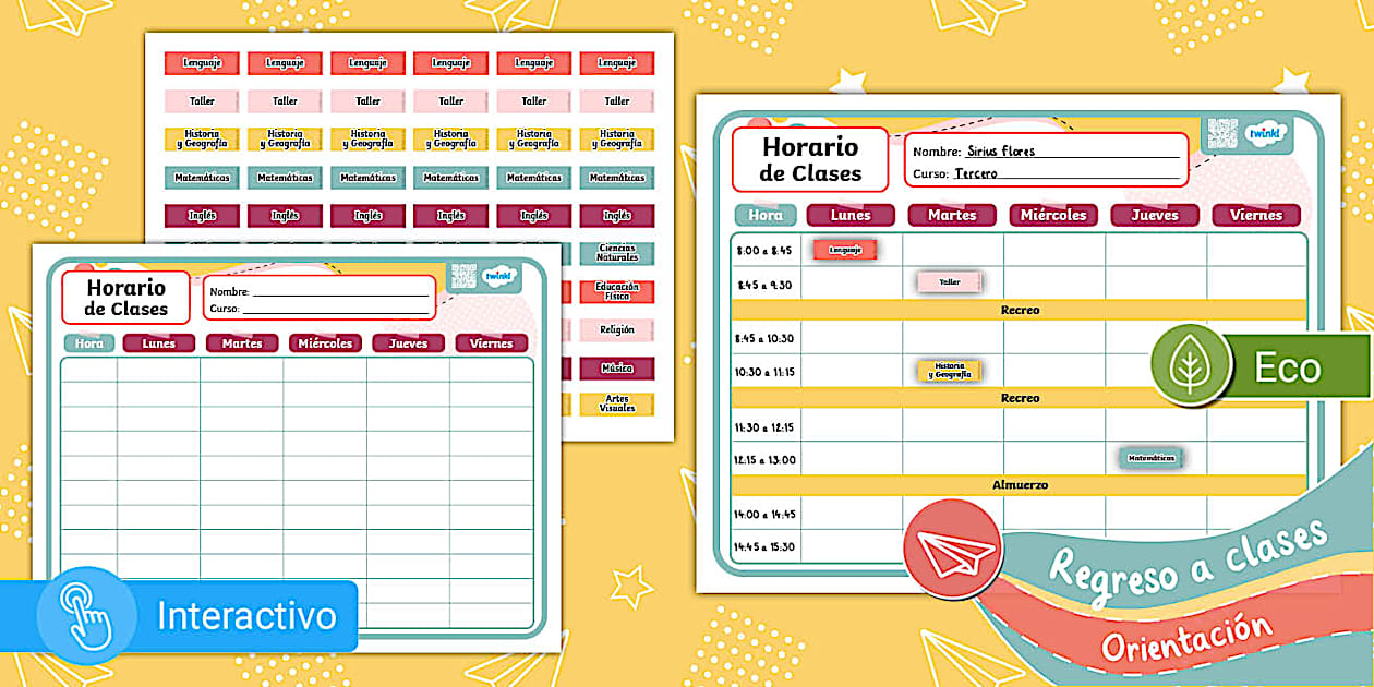 Horario de Clases | Versión Vivid | Vuelta a Clases