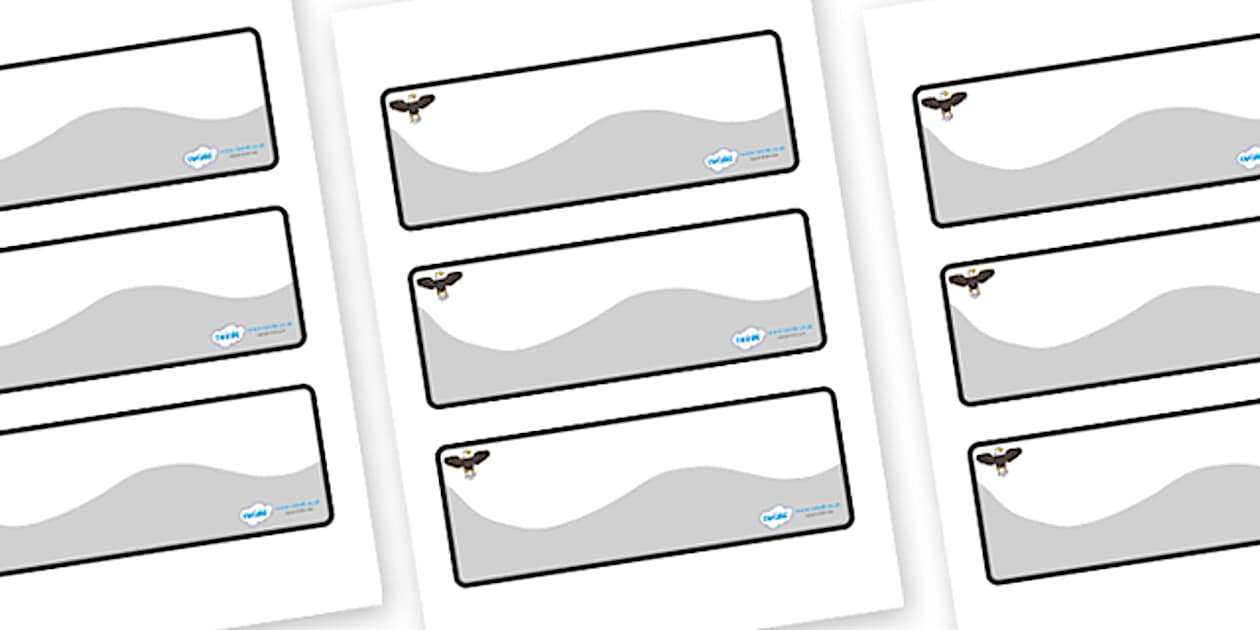 Eagle Themed Editable Drawer-Peg-Name Labels (Colourful)