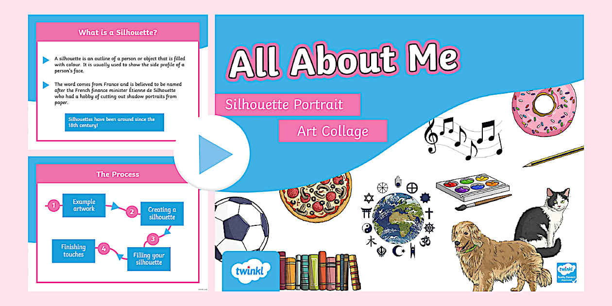 Silhouette Portrait Collage Art (teacher made) - Twinkl