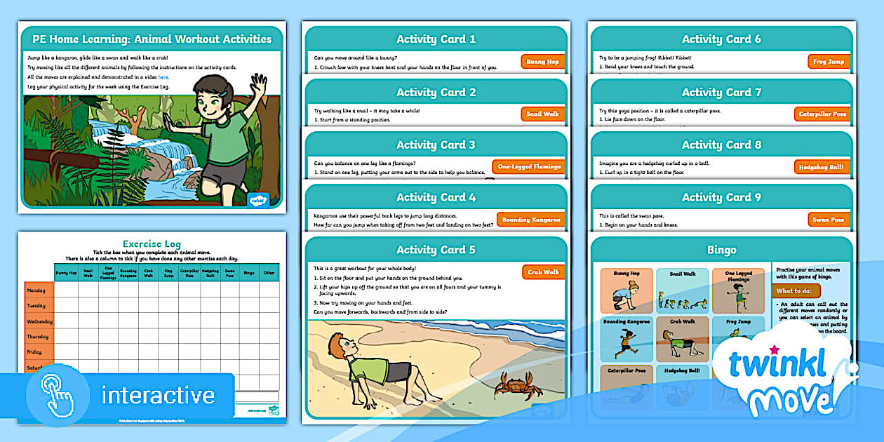 PE Animal Movement Game - PE at Home - PE Resources - Twinkl