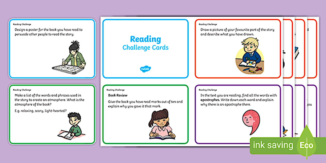 Guided Reading Challenge Cards | Book Tasks | Printable