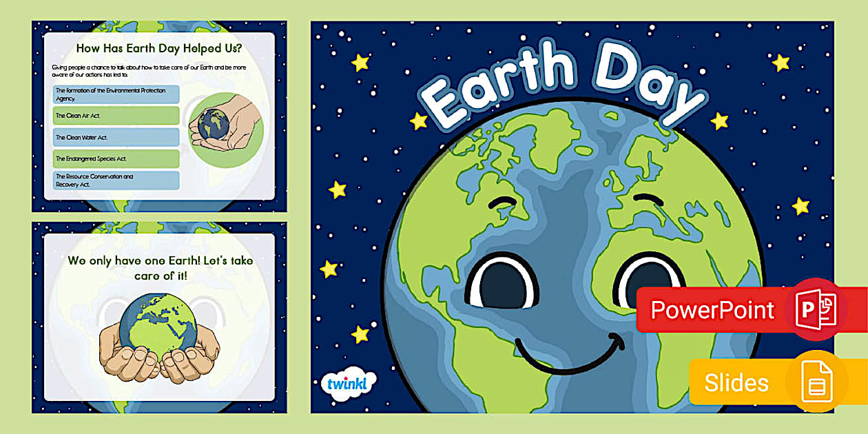 Earth Day Informational PowerPoint & Google Slides for K-2nd