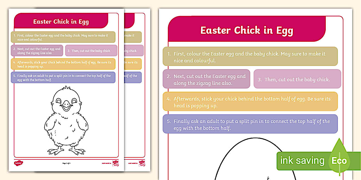 Easter Split Pin Chick in Egg Craft Activity (Teacher-Made)