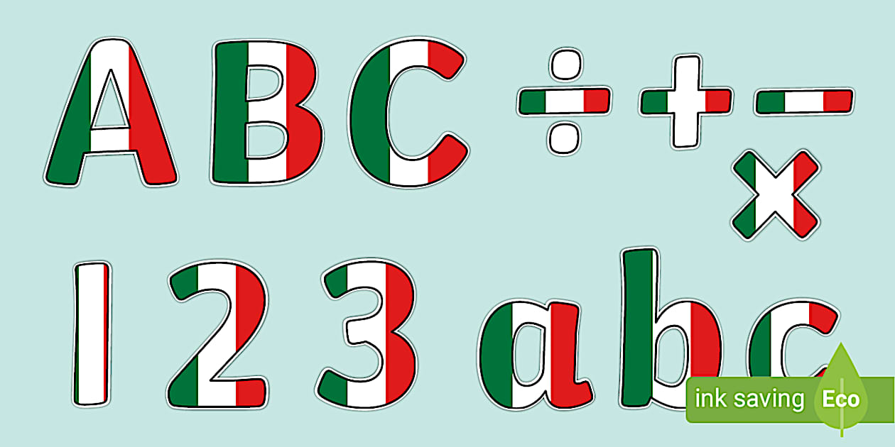 Italian Display Lettering Flags (teacher made) - Twinkl