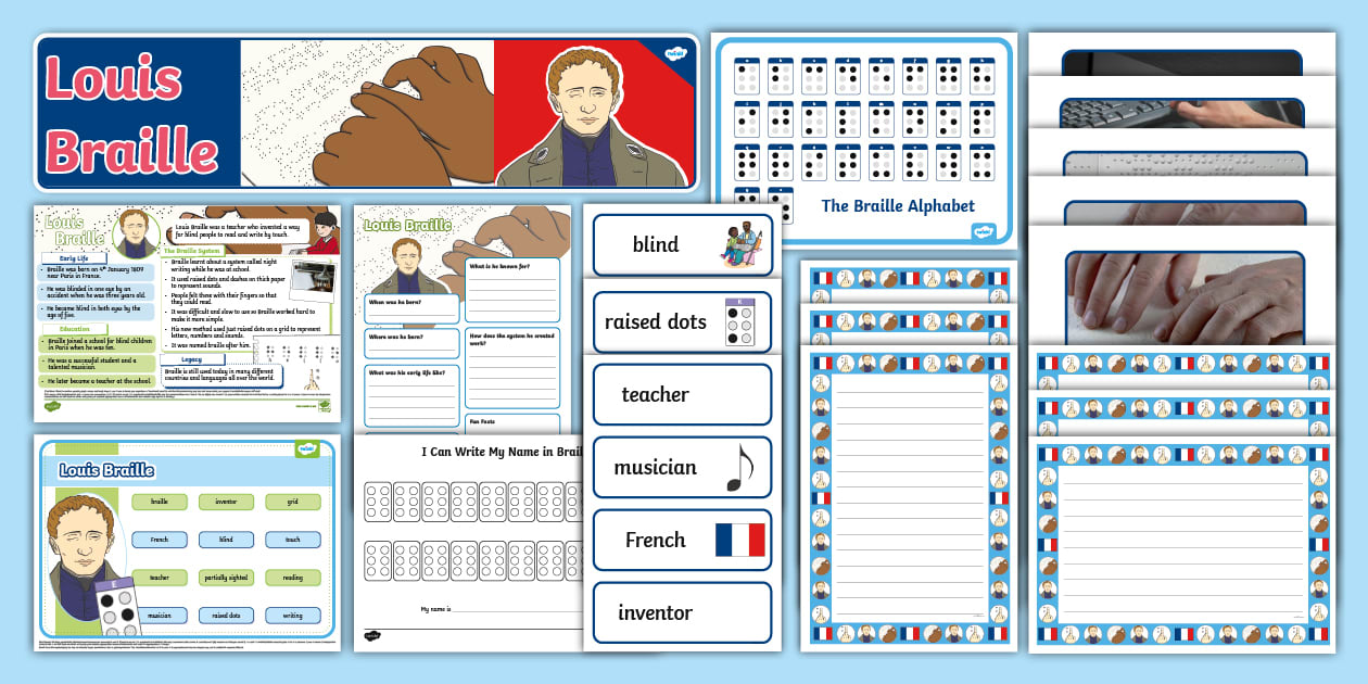 Louis Braille Learning Resource Pack (teacher made) - Twinkl