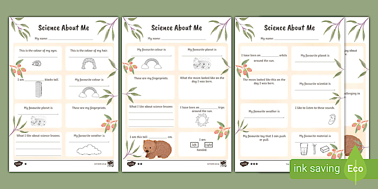 All About Me Science Activity Sheets (teacher made) - Twinkl