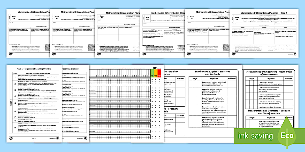 Year 6 Mathematics Planning Differentiated Resource Pack