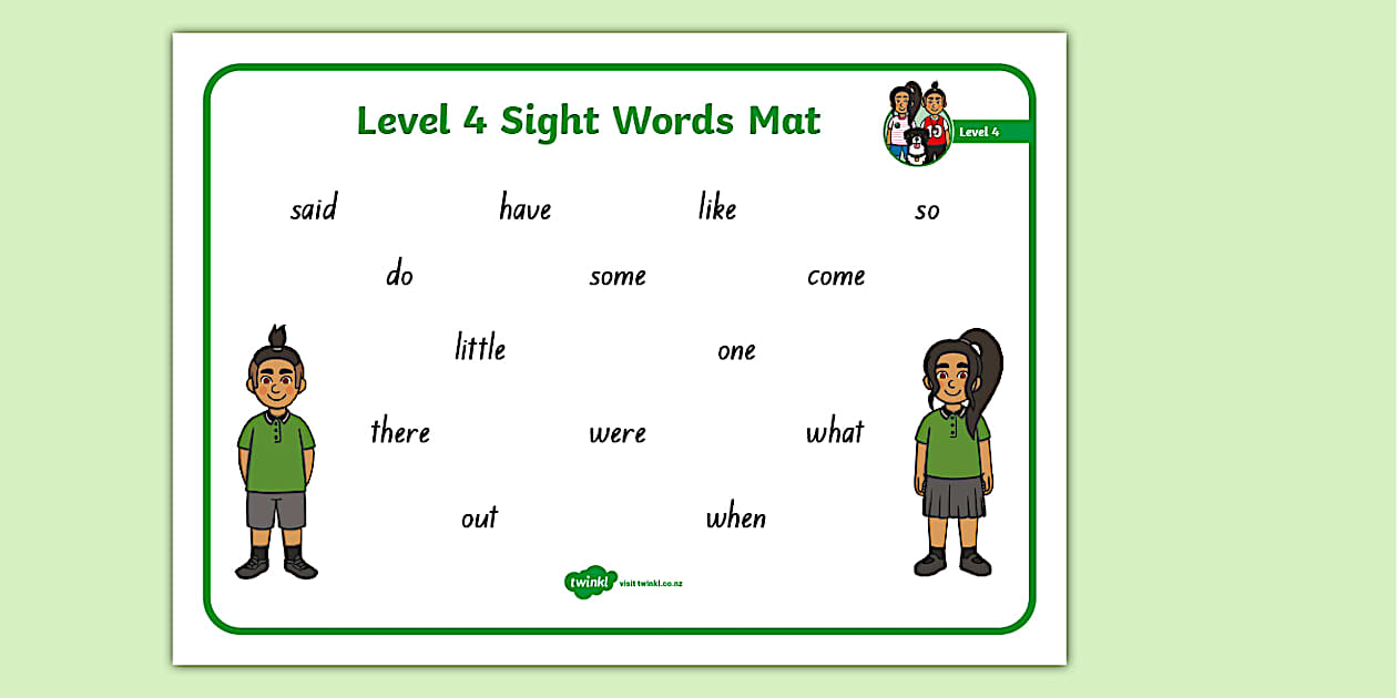 Twinkl Phonics Level 4 Sight Words Mat (teacher made)