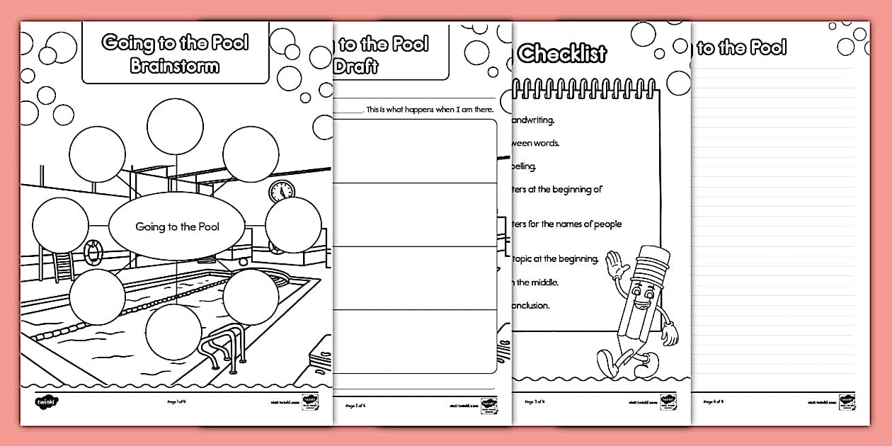 First Grade Going to the Pool Narrative Writing Prompt