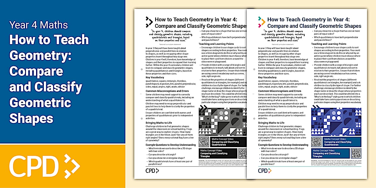 How to Teach Geometry in Year 4: Compare and Classify Geometric Shapes