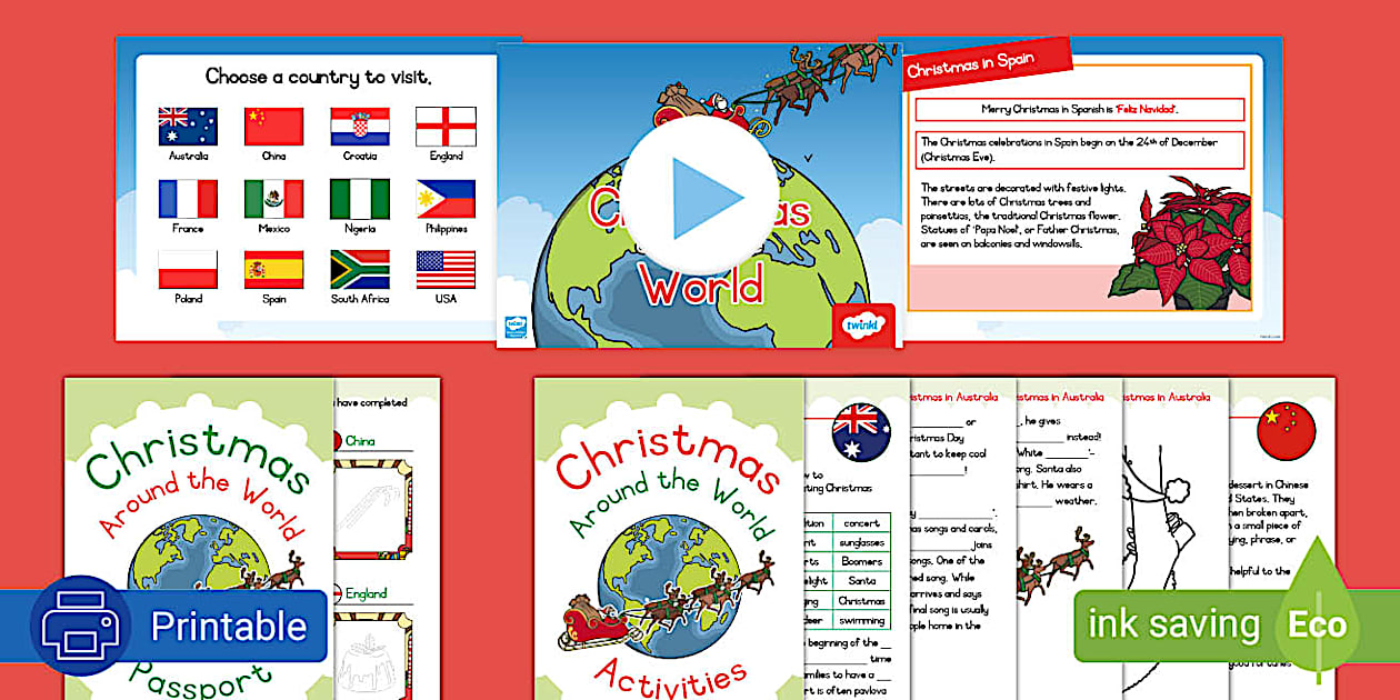 Celebrate Christmas Around the World Passport & Activity Pack Grade 1