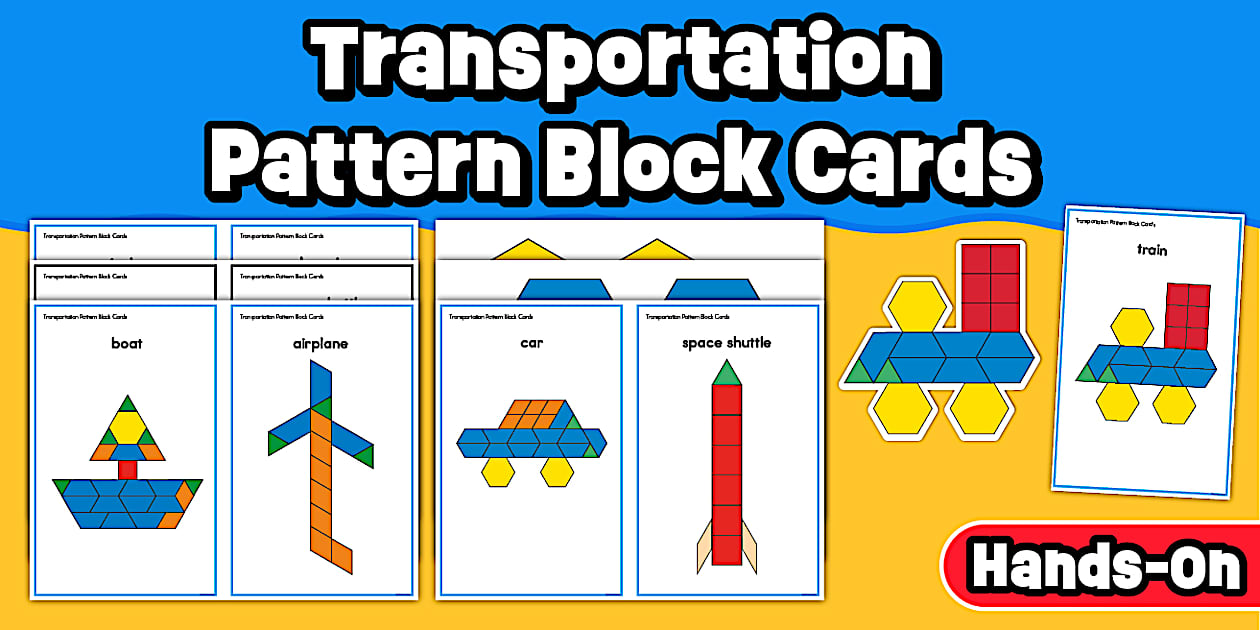 Transportation Pattern Block Challenge Cards
