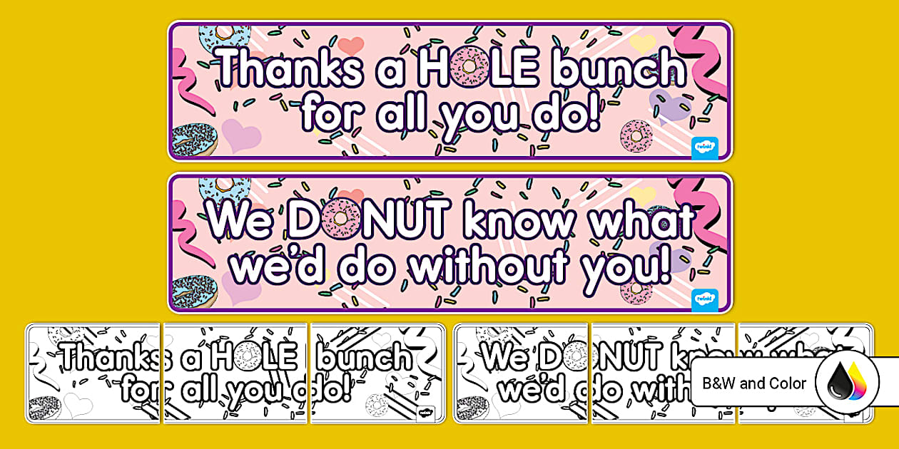 Administrative Professionals Day Donut Banners - Twinkl