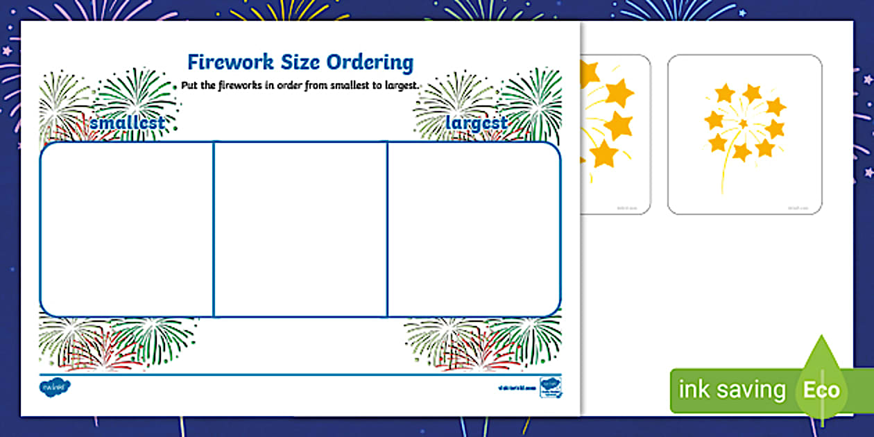👉 Firework Size Ordering Activity (teacher made) - Twinkl