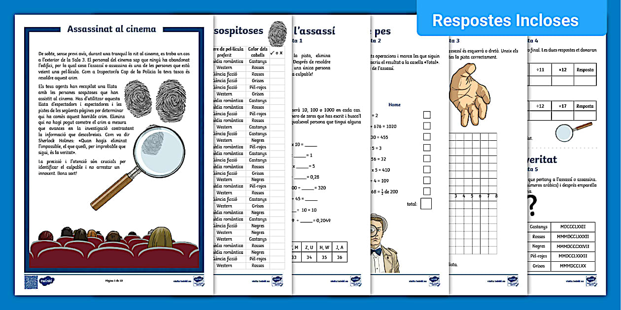 Joc de detectius STEM: Assassinat al cinema - Català