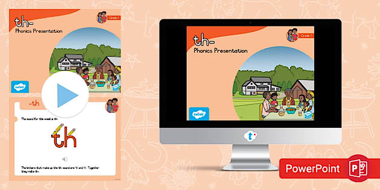 Grade 1 Phonics: th-: PowerPoint Presentation (teacher made)
