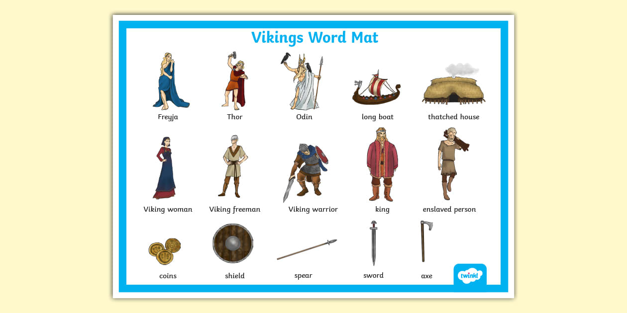 Viking Word Mat – Learn Viking Words – History - Twinkl