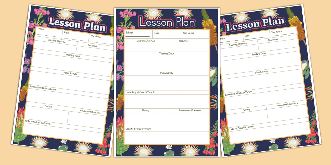 Fynbos-Themed Lesson Plan Template (teacher made) - Twinkl