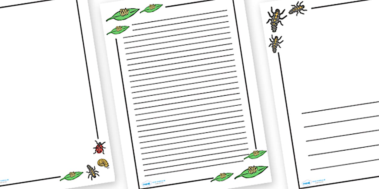 Editable Ladybird Life Cycle Page Borders (teacher made)