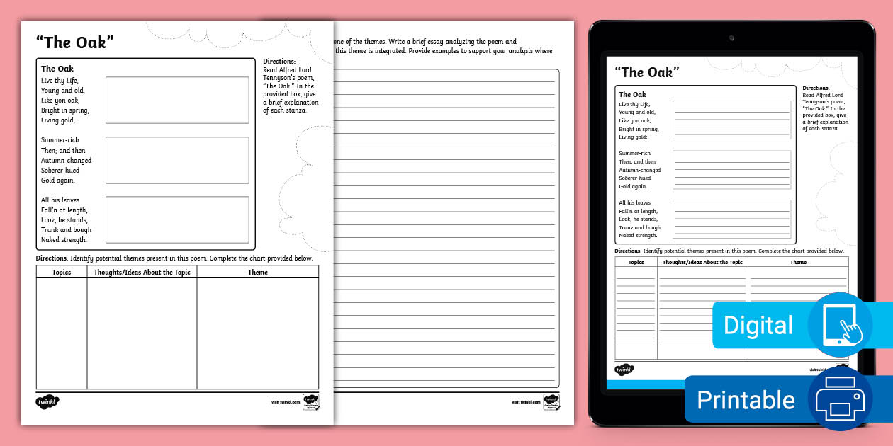 Eighth Grade Poetry Analysis (Theme) The Oak