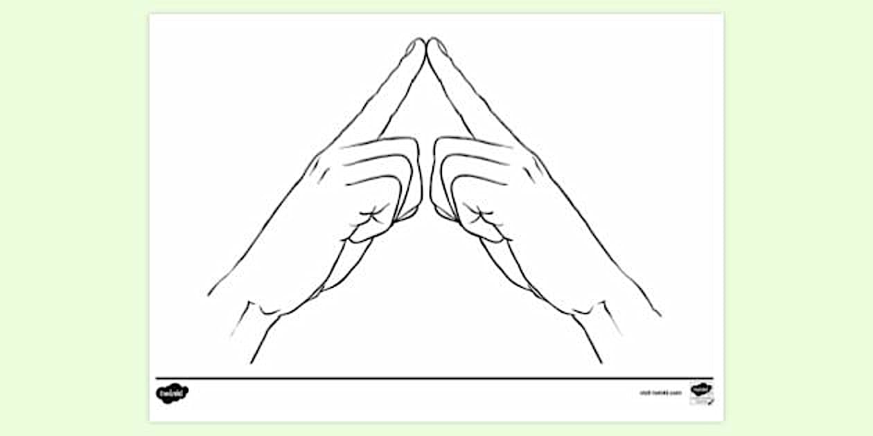 Fingers at Acute Angle Colouring | Colouring Sheet - Twinkl