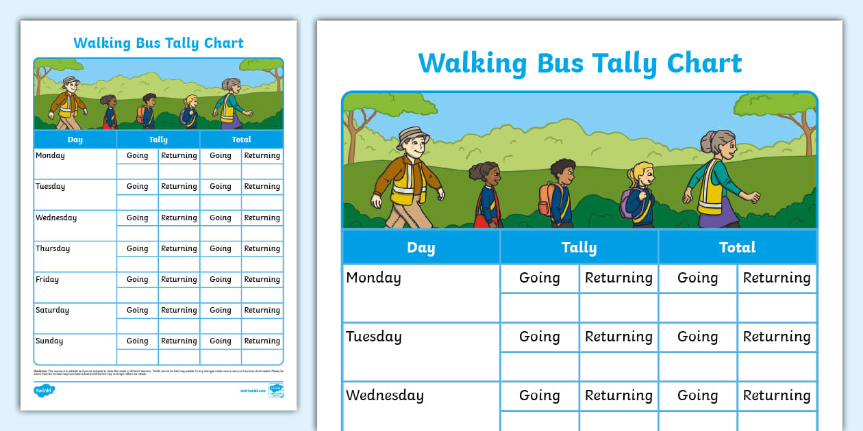 👉 Editable Walking Bus Tally Chart - Twinkl KS1 - Twinkl