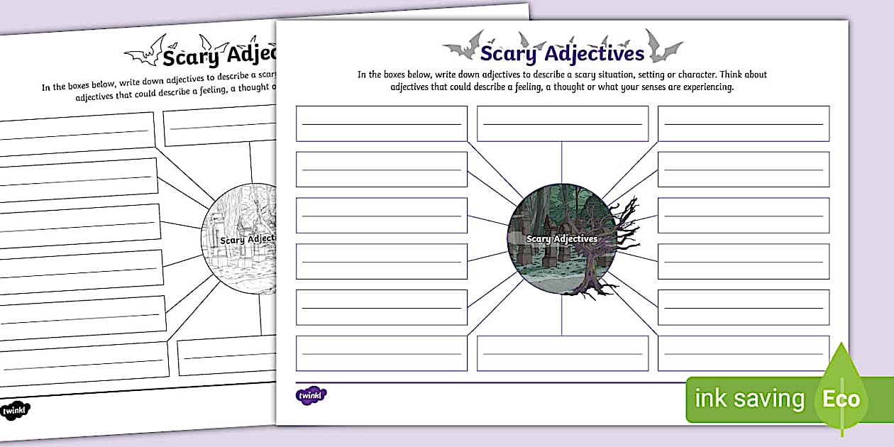 Scary Adjectives Mind Map