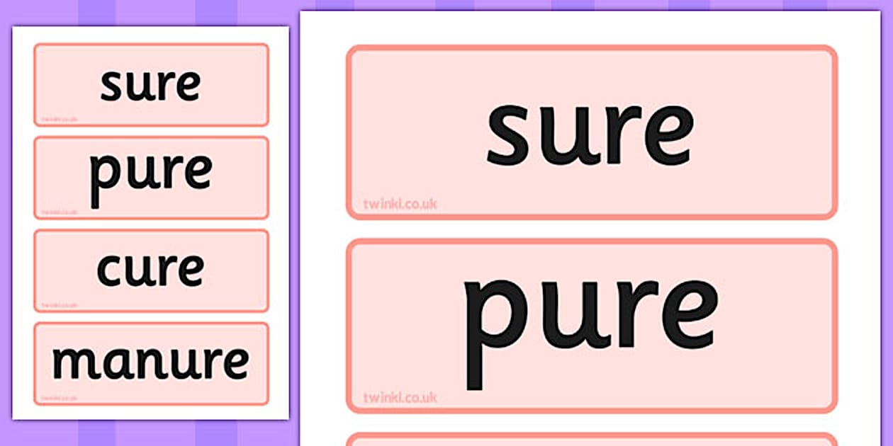 ure Words Flashcards - Teacher-made Phonics Resource