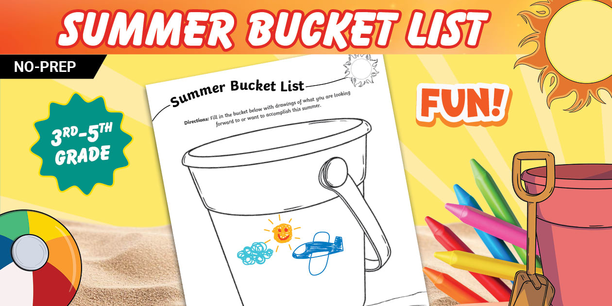 Draw a Summer Bucket List for 3rd-5th Grade - Twinkl
