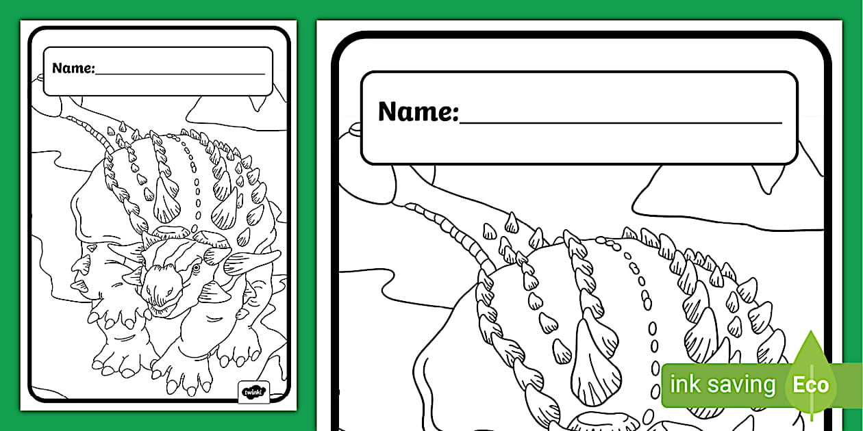 Free Ankylosaurus Colouring Book Cover for Kids: Download!