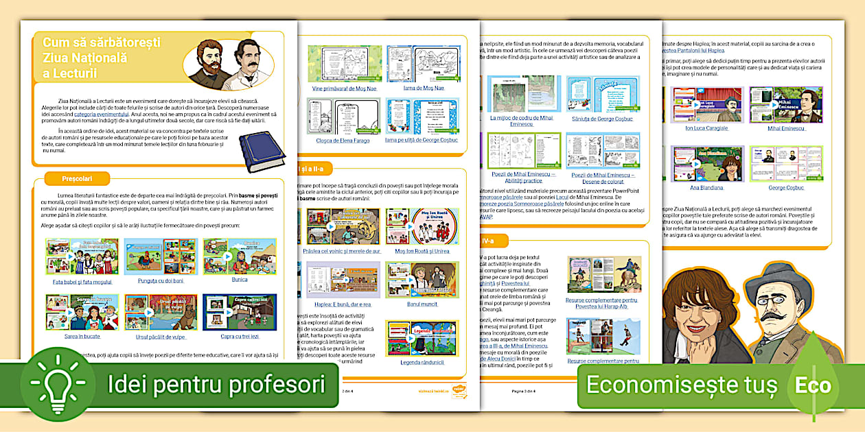 FREE! - Ziua Națională a Lecturii cu autori români Idei profesori