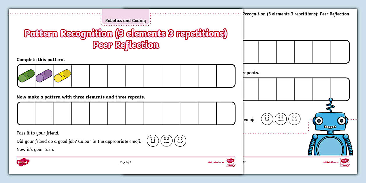 Robotics And Coding Pattern Recognition Peer Reflection 3x3